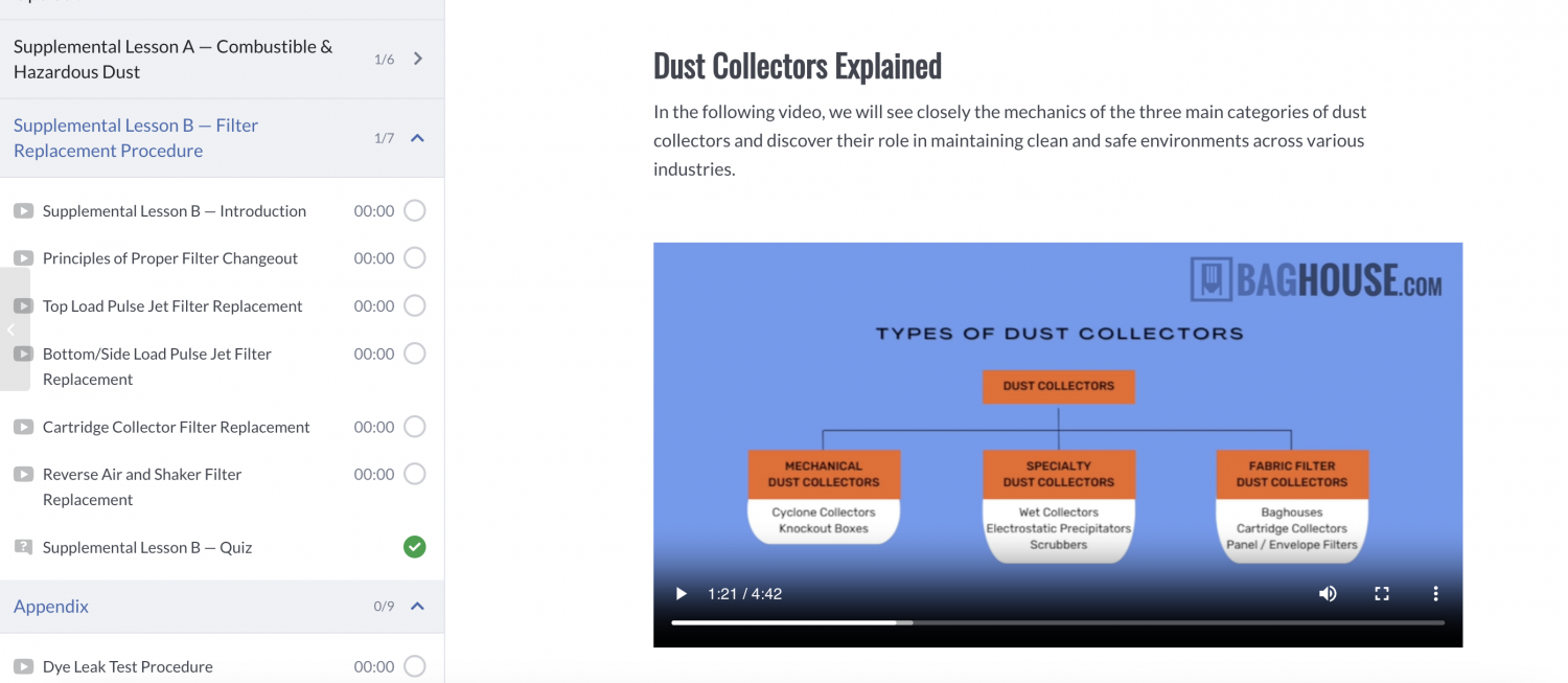 A New Tool Empowering Your Personnel: An Online Dust Collection Course – Baghouse.com